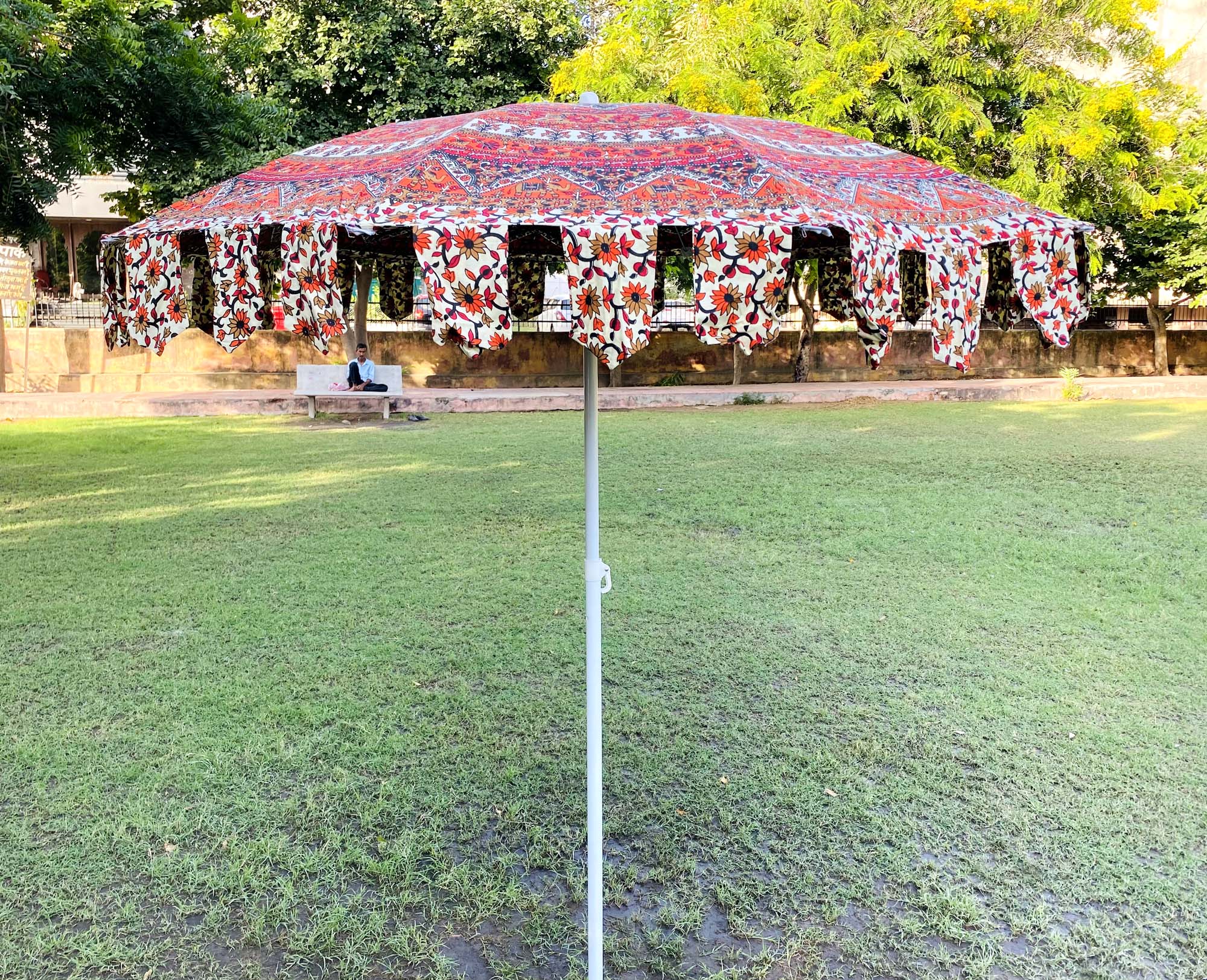 Indian Handmade Mandala Multi Art Print Garden Umbrella – Rang ...