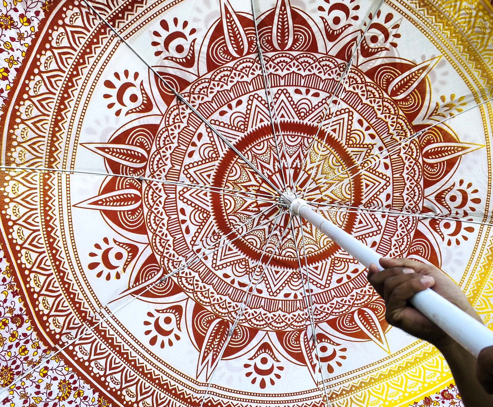Indian Handmade Cotton Mandala Umbrella , Formal Event, Parasol Large ...
